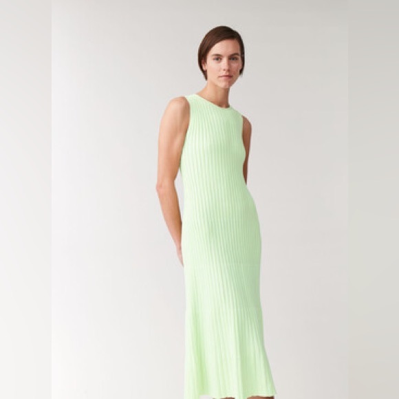 COS | Dresses | Like New Cos Lime Green Mint Yellow Midi Maxi Dress ...